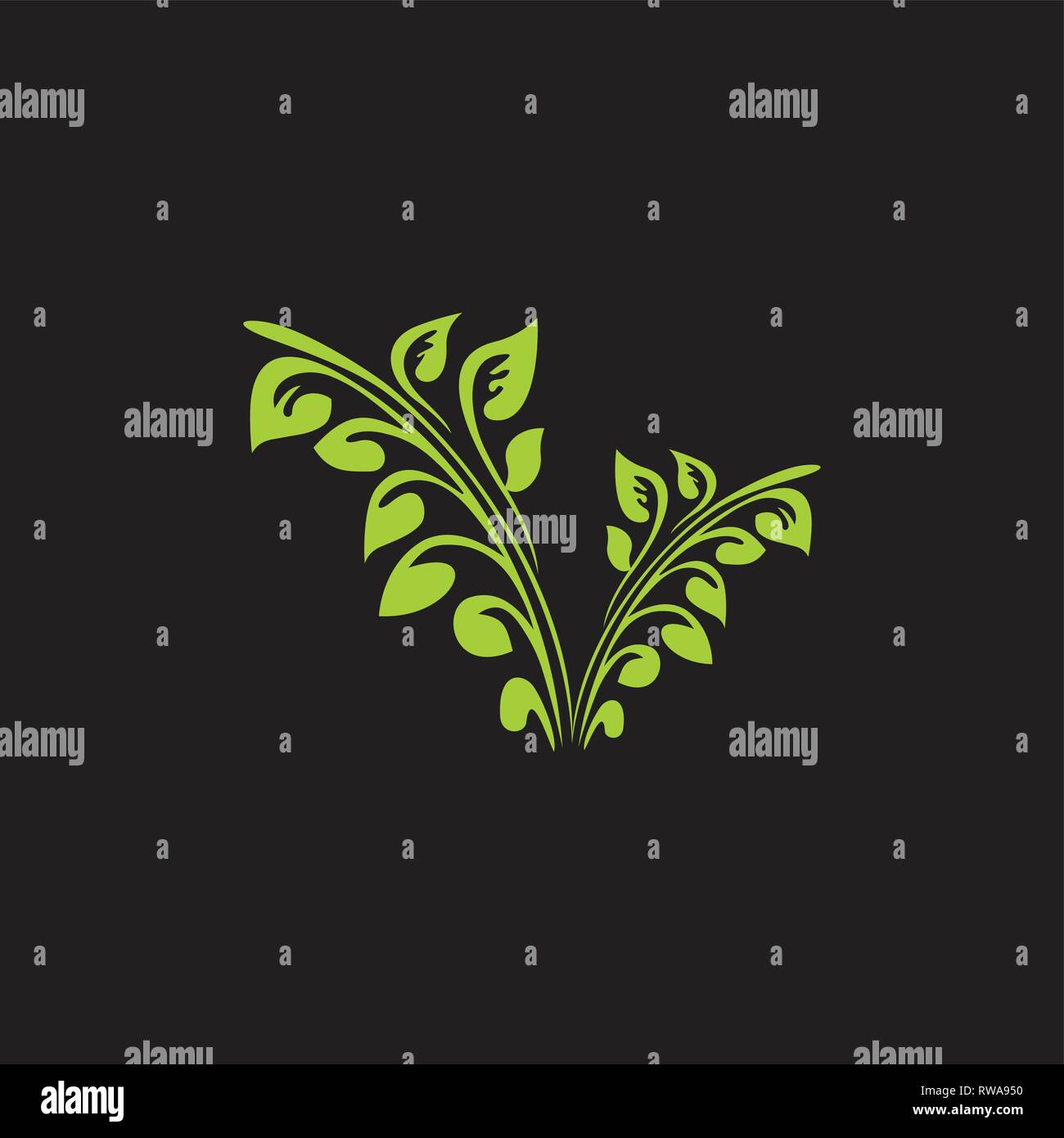abstract green plant symbol logo vector Stock Vector Image & Art - Alamy