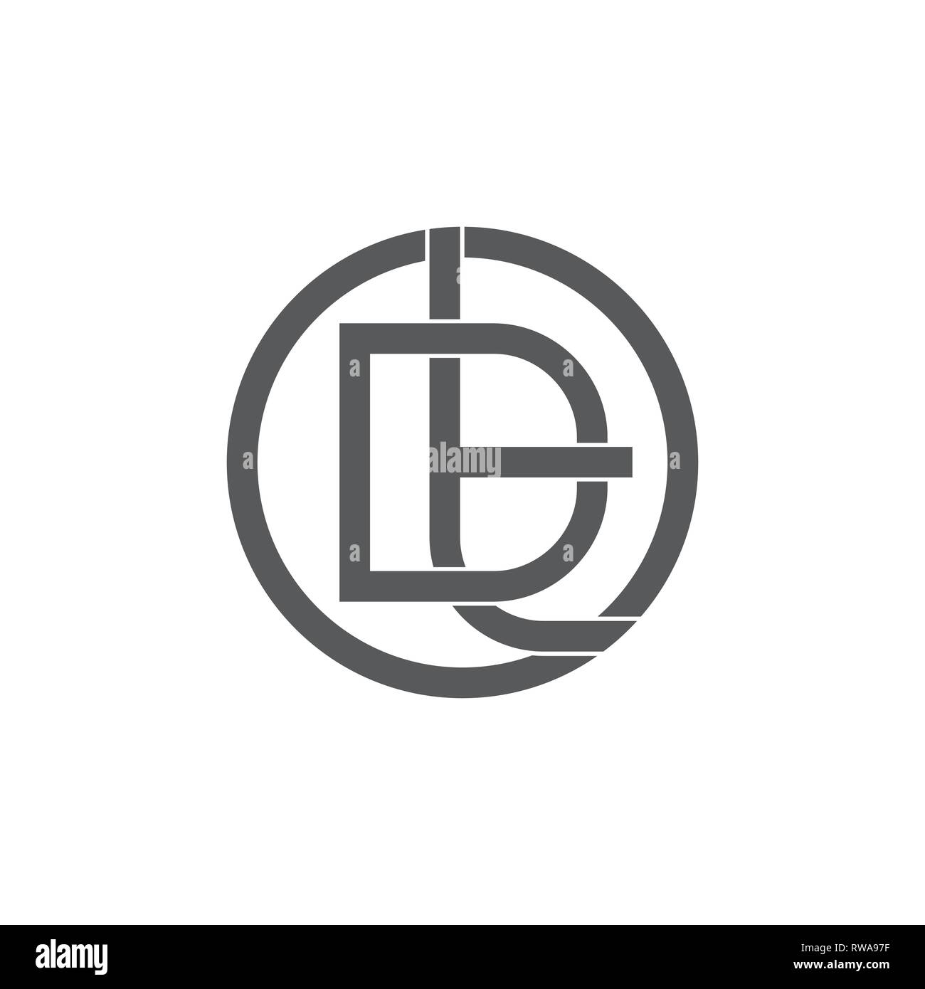 letters dt simple linked lines circle logo vector Stock Vector Image ...