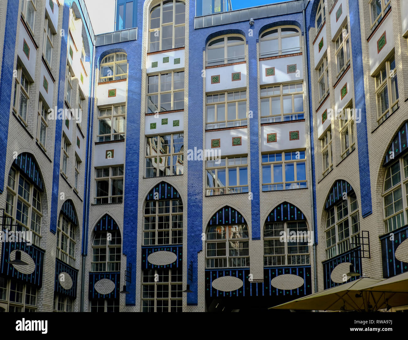 Berlin Architecture Exterior of a building and courtyard Stock Photo ...