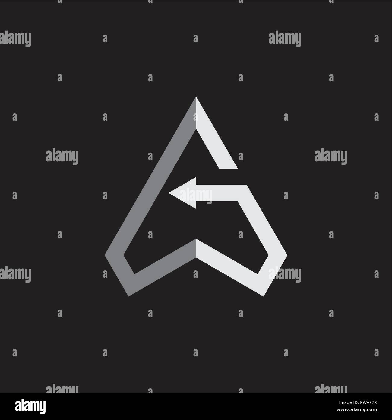 letter g triangle arrows geometric line logo vector Stock Vector Image ...