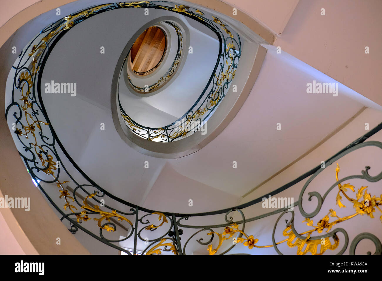 Spiral staircase as seen from below Stock Photo - Alamy