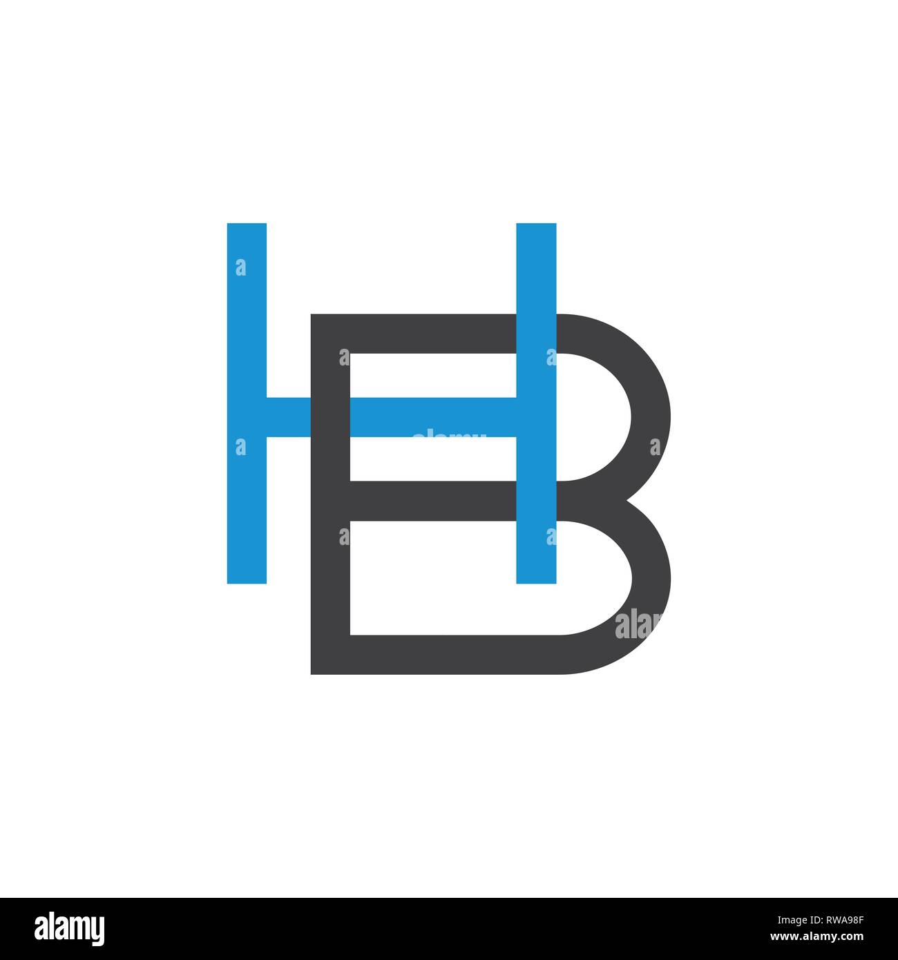 letters hb simple geometric colorful logo vector Stock Vector Image ...