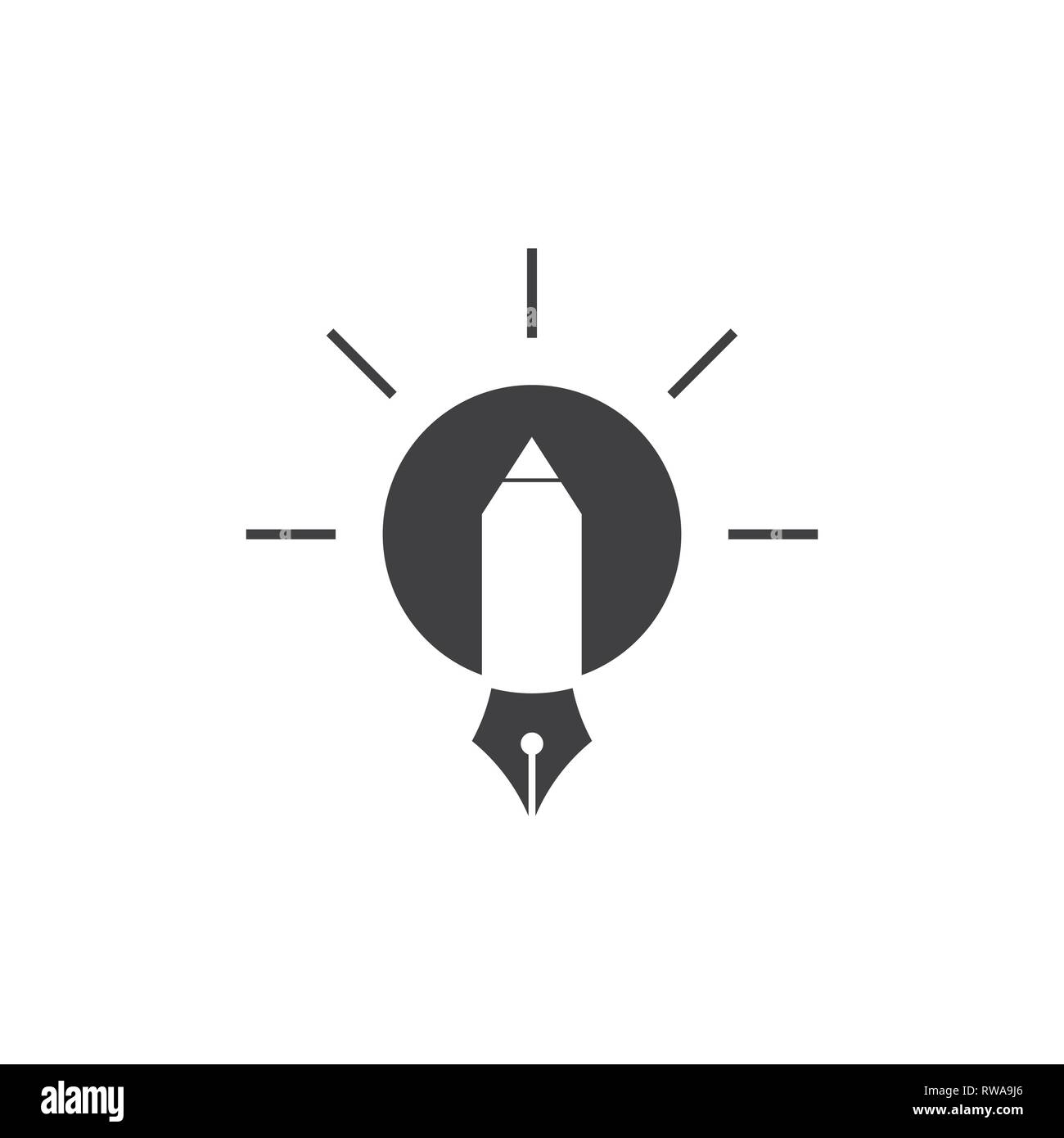 light bulb pen education logo vector Stock Vector Image & Art - Alamy