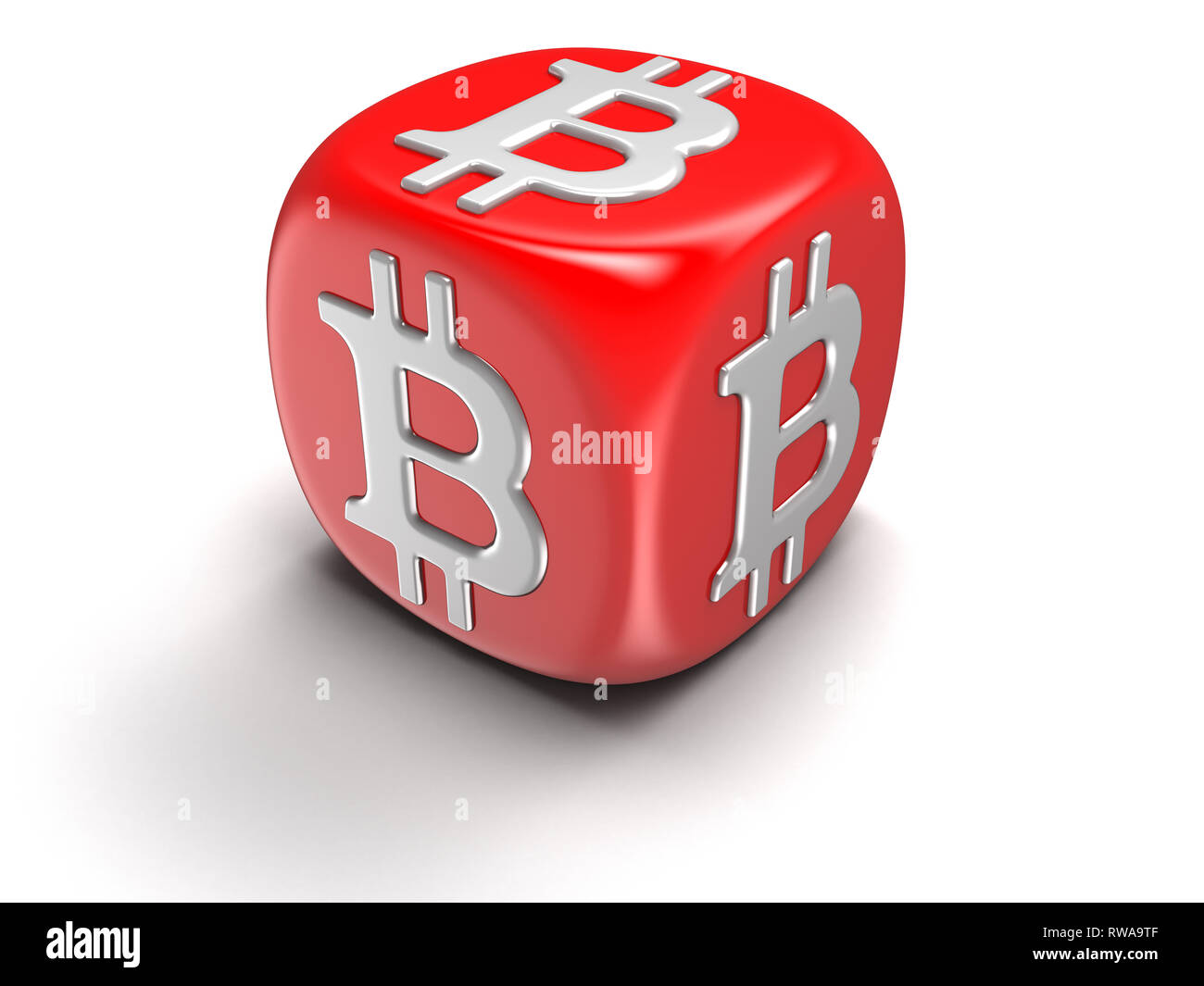 Dice with Bitcoin sign. Image with clipping path Stock Photo - Alamy