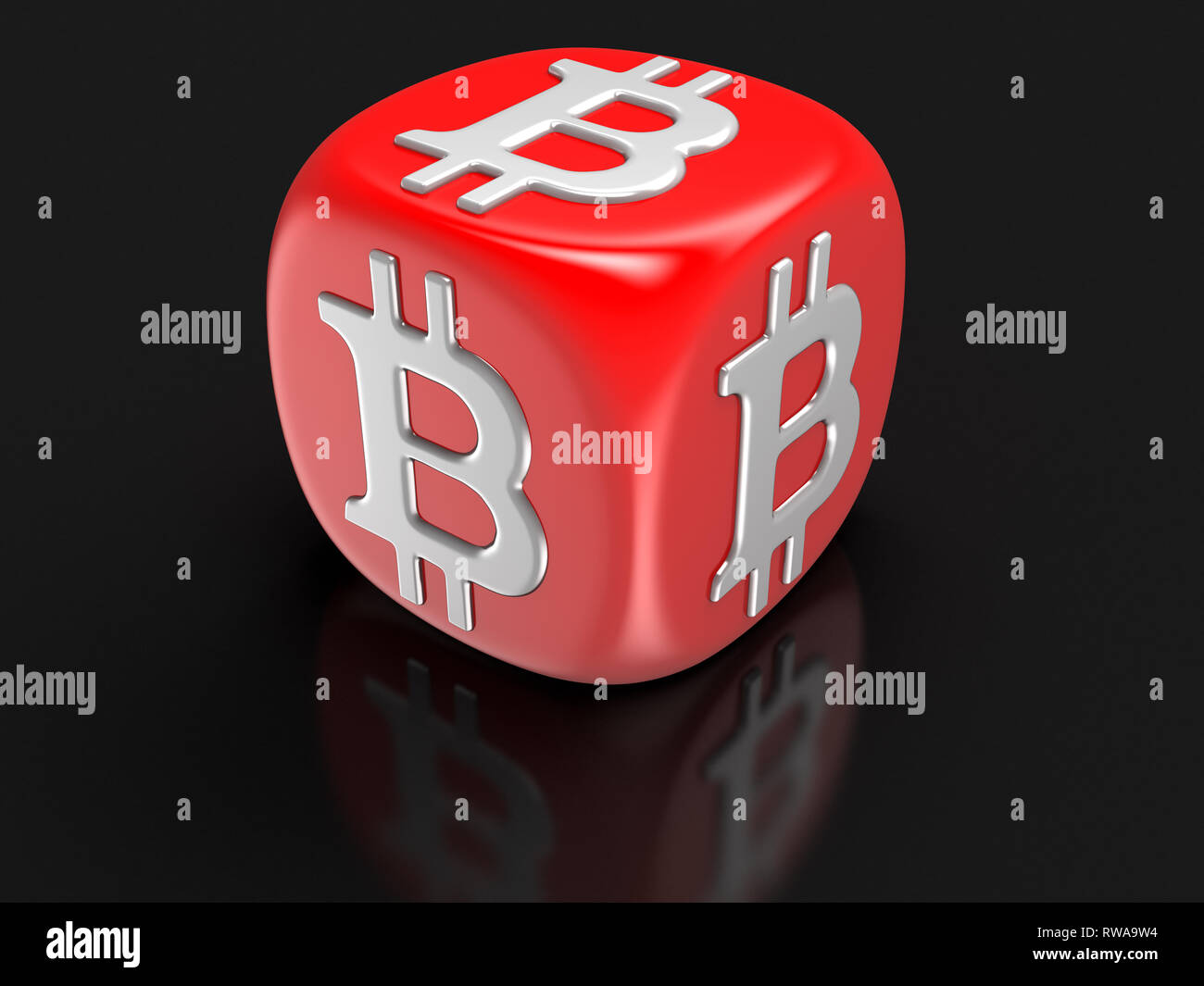 Dice with Bitcoin sign. Image with clipping path Stock Photo - Alamy