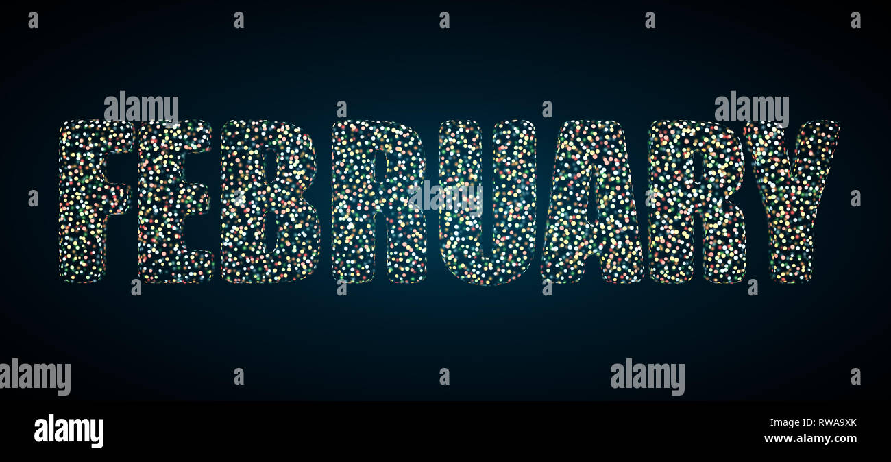 February with Confetti Stock Photo - Alamy