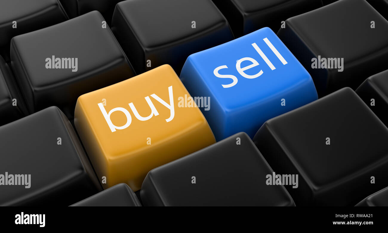 Buy, sell key concept Stock Photo - Alamy