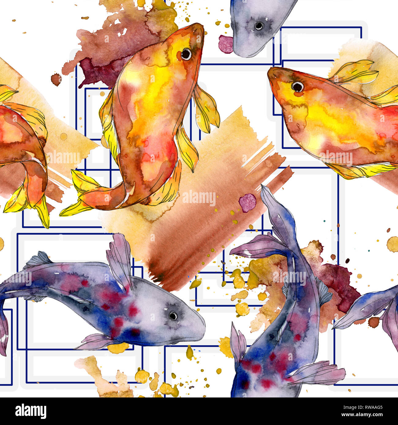 Spotted aquatic underwater colorful fish set. Red sea and exotic fishes ...