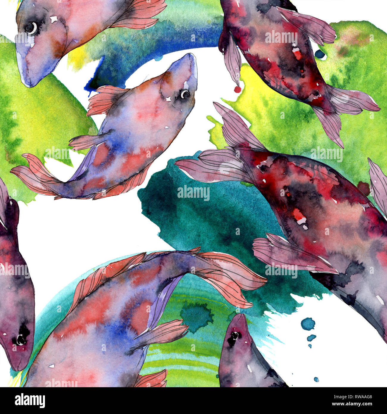 Spotted aquatic underwater colorful fish set. Red sea and exotic fishes ...