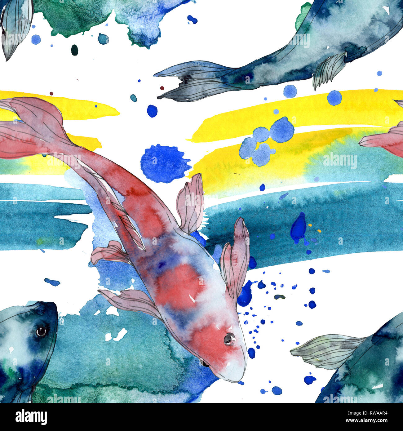 Spotted aquatic underwater colorful fish set. Red sea and exotic fishes ...