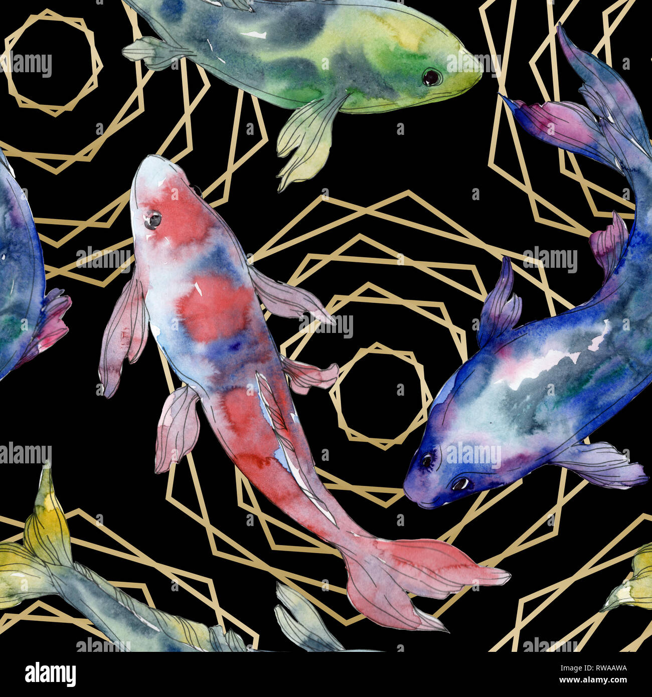 Spotted aquatic underwater colorful fish set. Red sea and exotic fishes ...