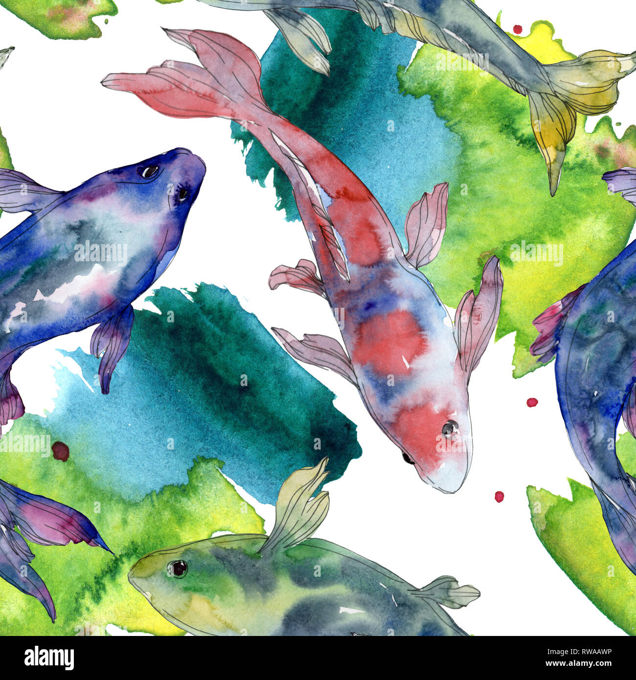 Spotted aquatic underwater colorful fish set. Red sea and exotic fishes ...