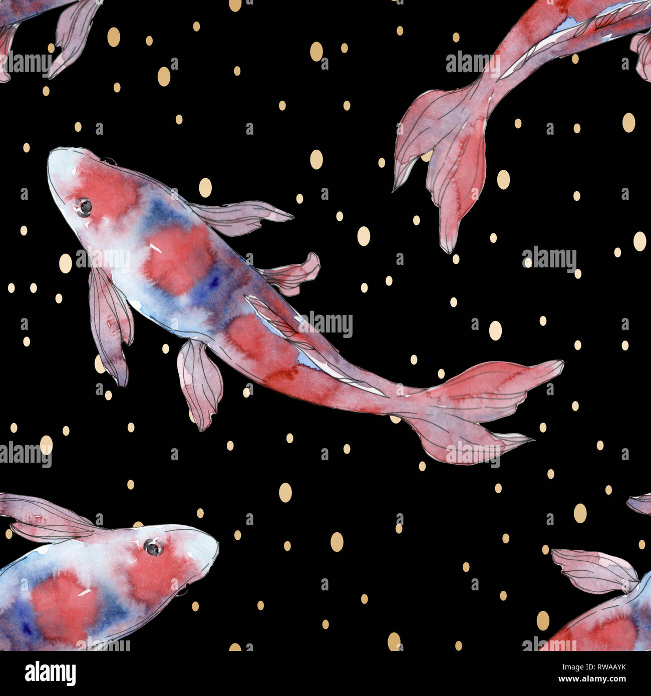 Spotted aquatic underwater colorful fish set. Red sea and exotic fishes ...