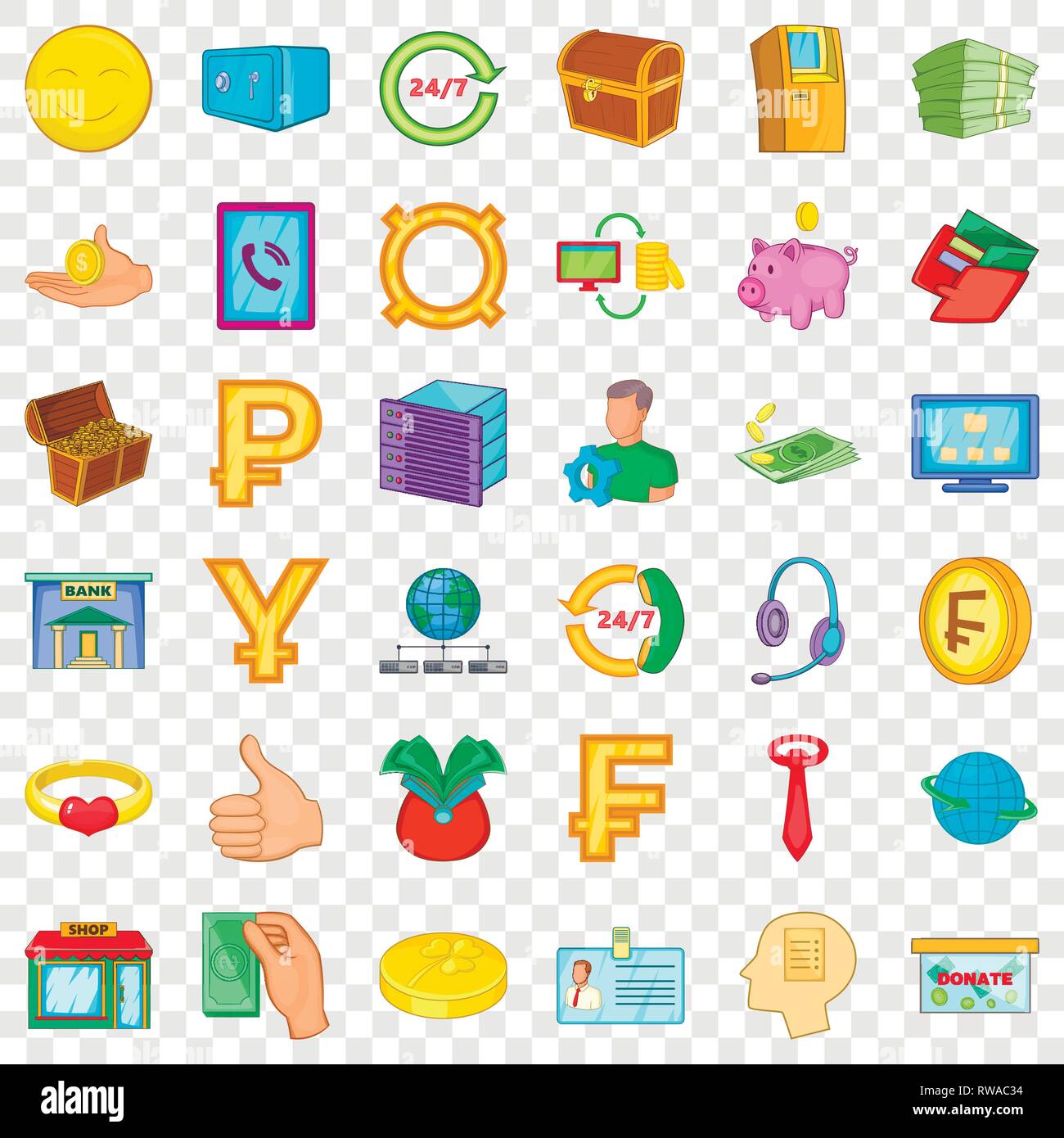 Banking icons set, cartoon style Stock Vector Image & Art - Alamy