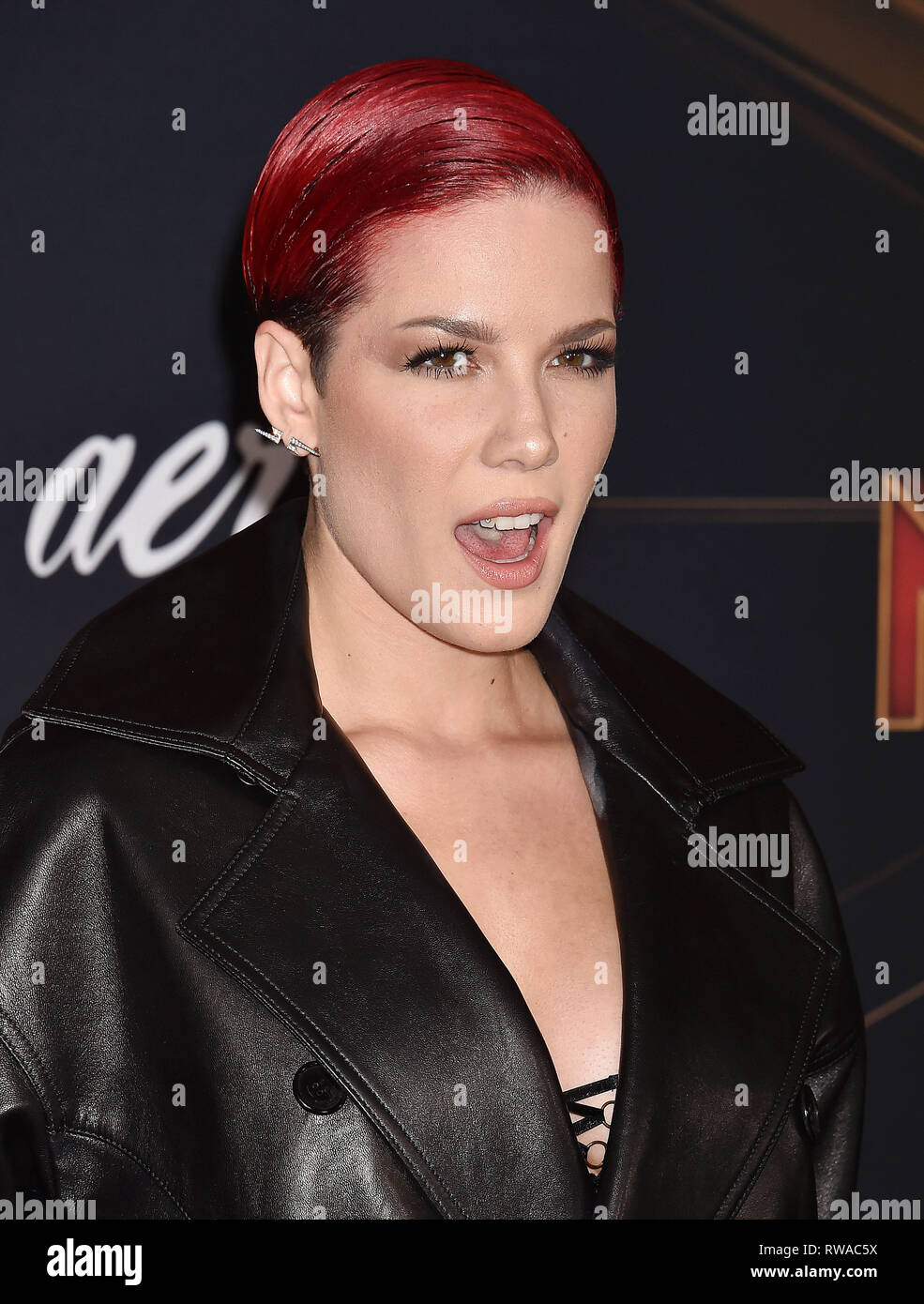 HOLLYWOOD, CA - MARCH 04: Halsey attends the Marvel Studios 'Captain ...