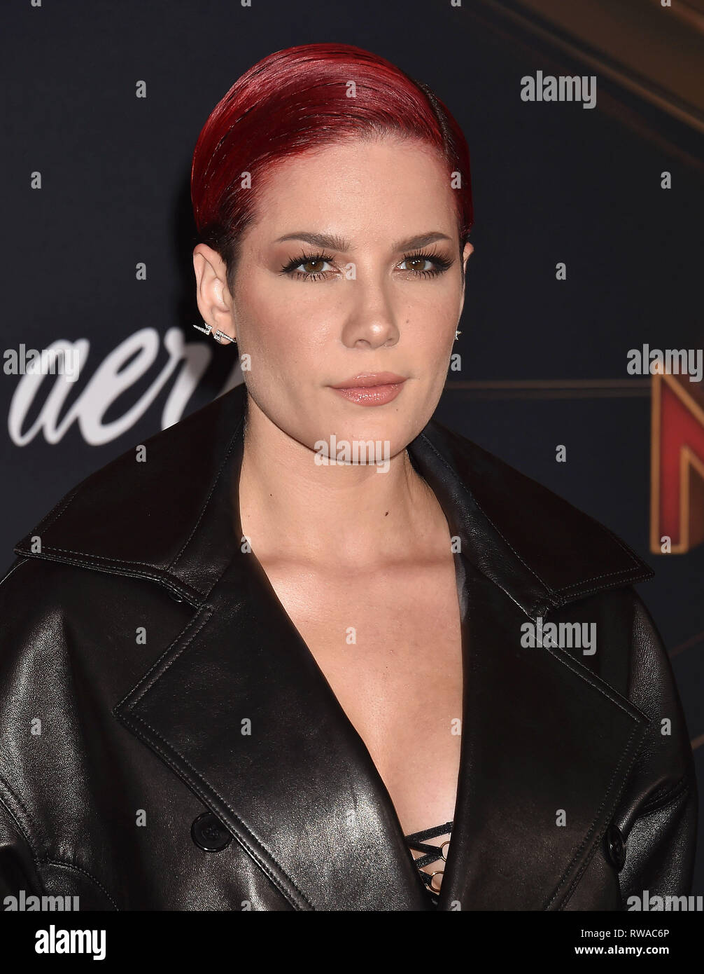 HOLLYWOOD, CA - MARCH 04: Halsey attends the Marvel Studios 'Captain ...