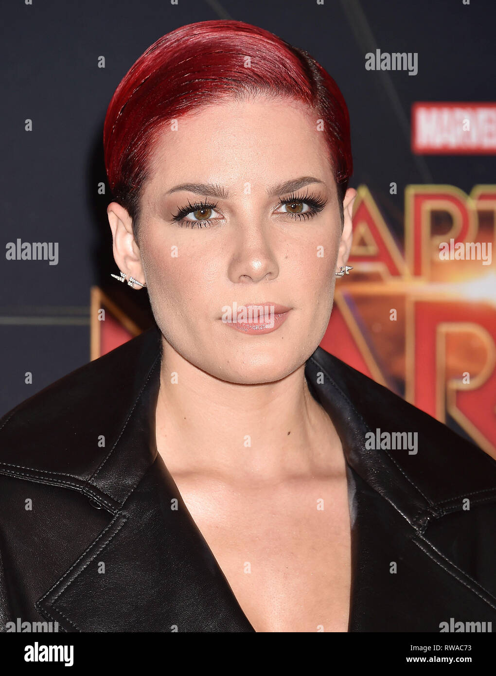 HOLLYWOOD, CA - MARCH 04: Halsey attends the Marvel Studios 'Captain ...
