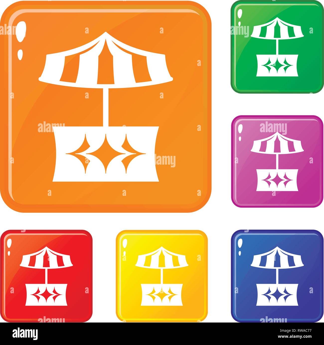 Food stall icons set vector color Stock Vector Image & Art - Alamy