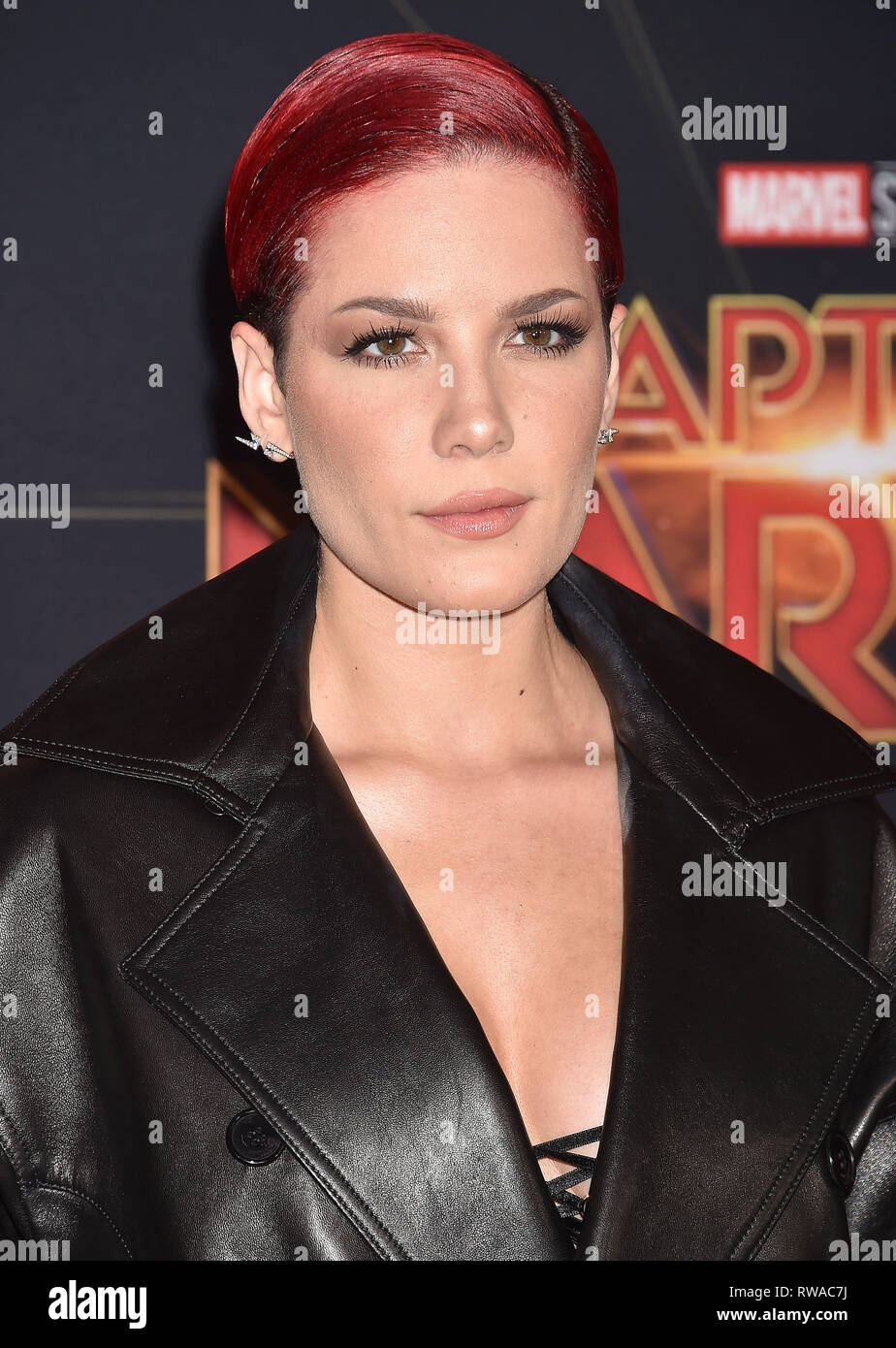 HOLLYWOOD, CA - MARCH 04: Halsey attends the Marvel Studios 'Captain ...