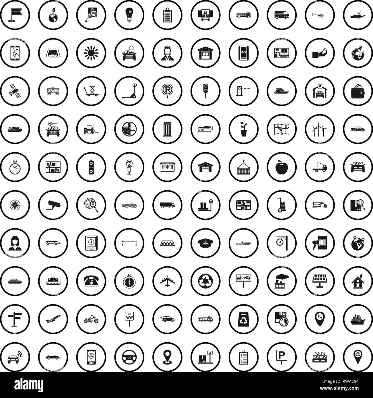 100 navigation icons set, simple style Stock Vector Image & Art - Alamy