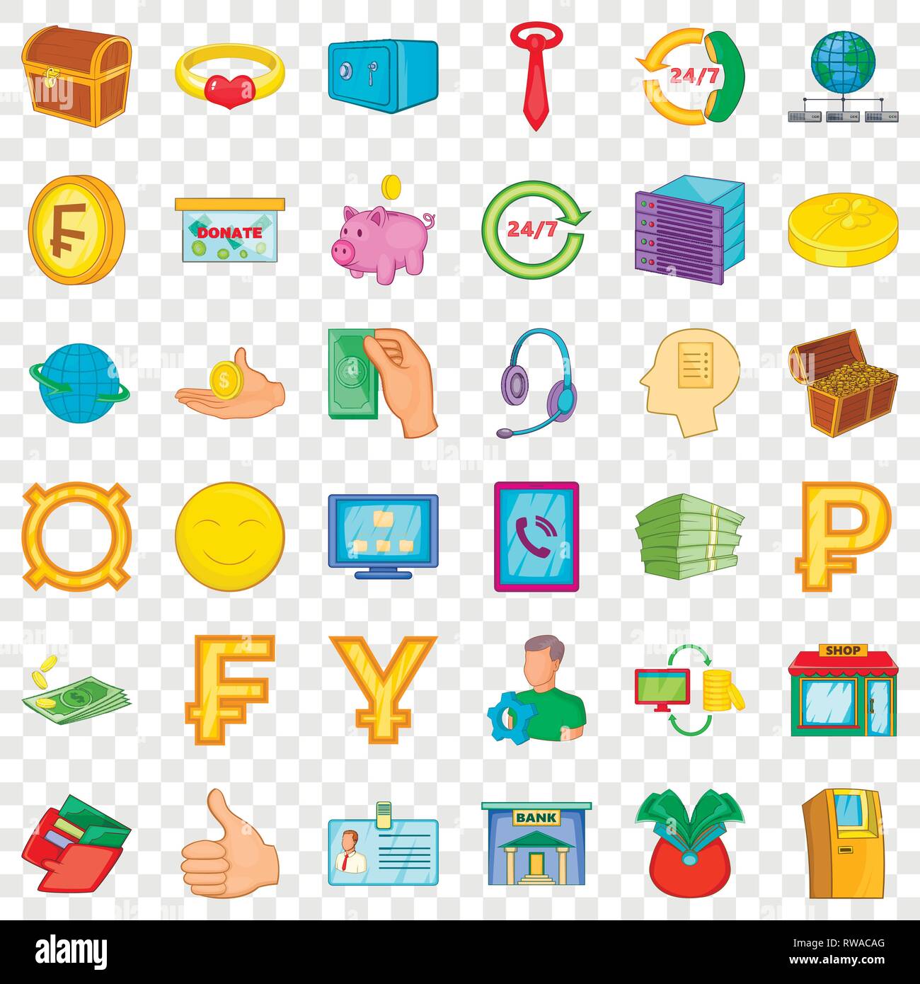 Money icons set, cartoon style Stock Vector Image & Art - Alamy