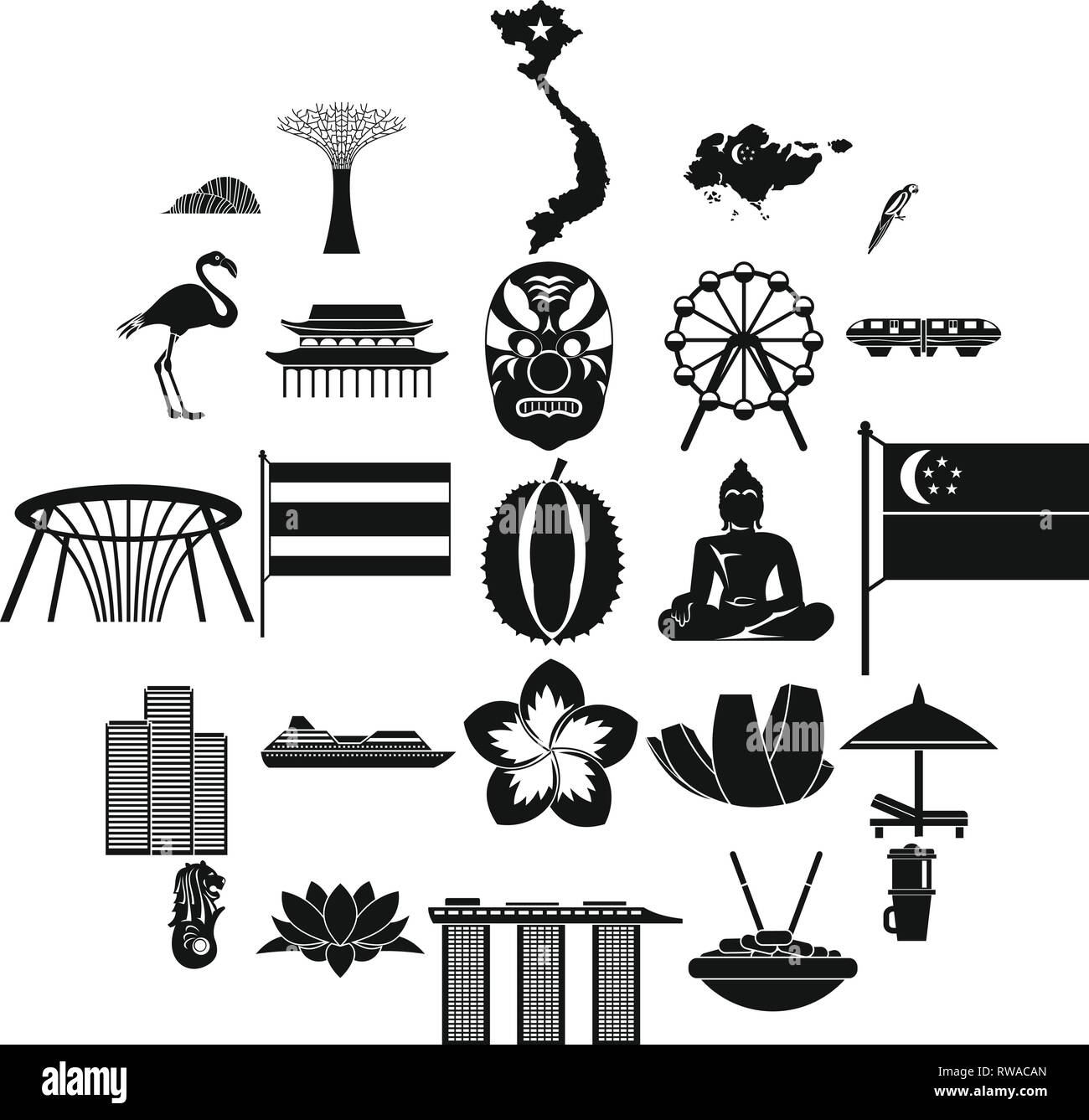 Asia tourism holidays trip Stock Vector Images - Alamy