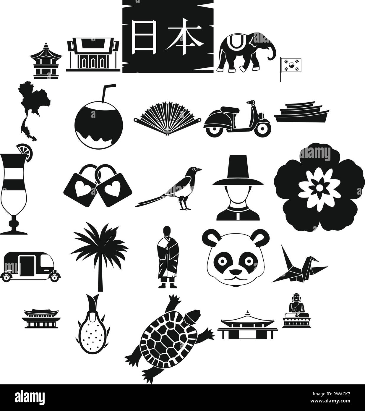 Countries in Asia icons set, simple style Stock Vector Image & Art - Alamy