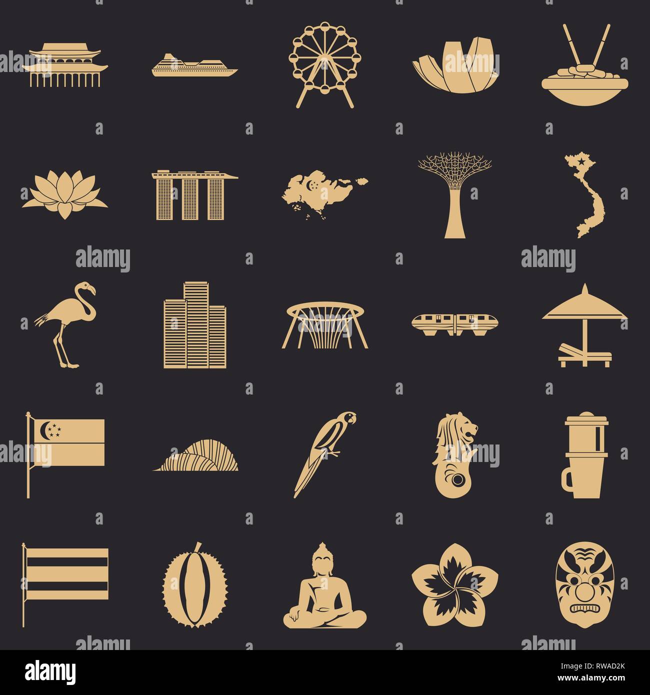 Holidays in Asia icons set, simple style Stock Vector Image & Art - Alamy