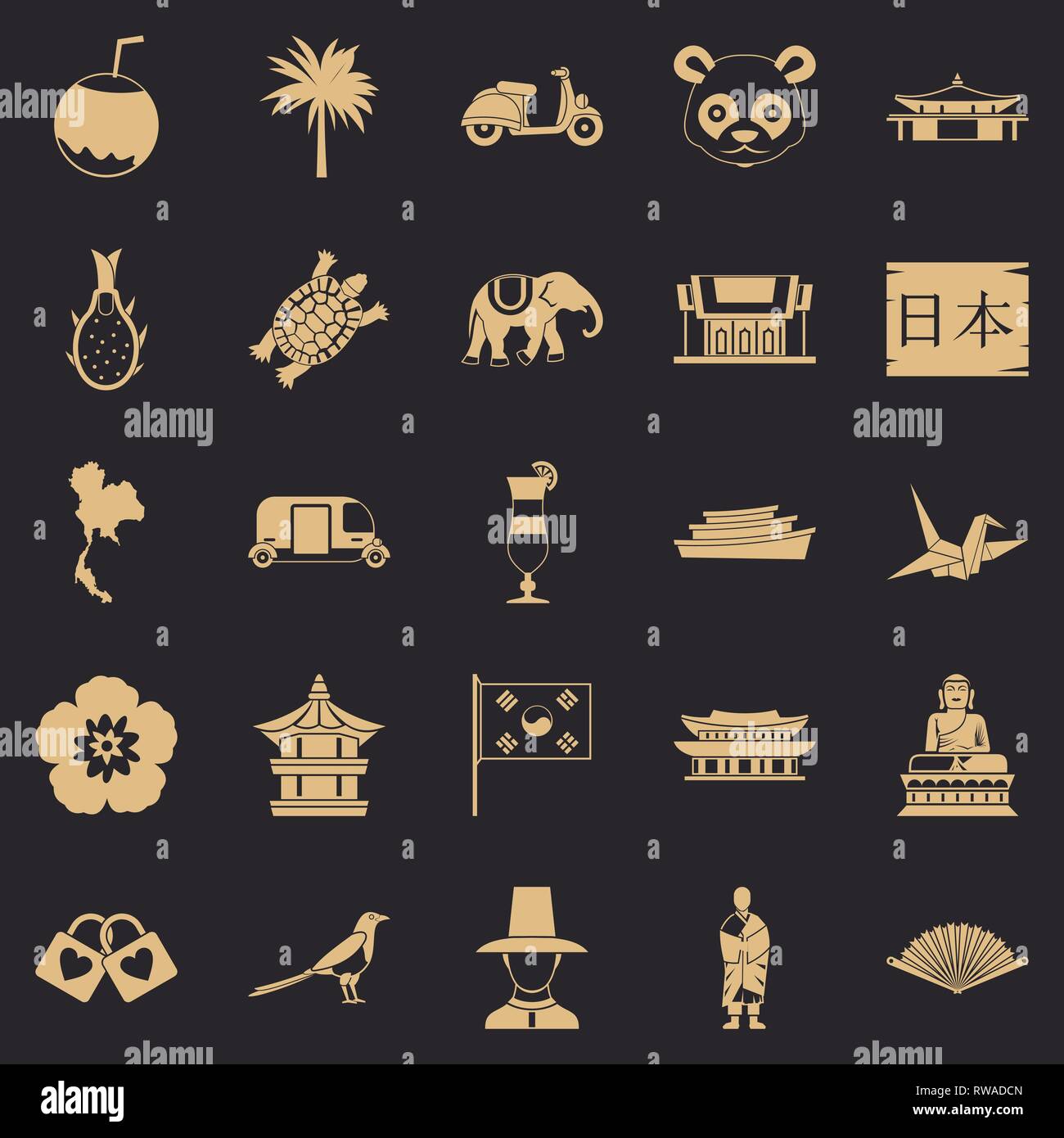 Countries in Asia icons set, simple style Stock Vector Image & Art - Alamy