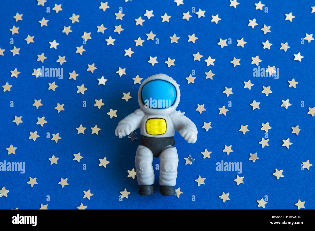 Astronaut in outer space minimal creative concept Stock Photo - Alamy