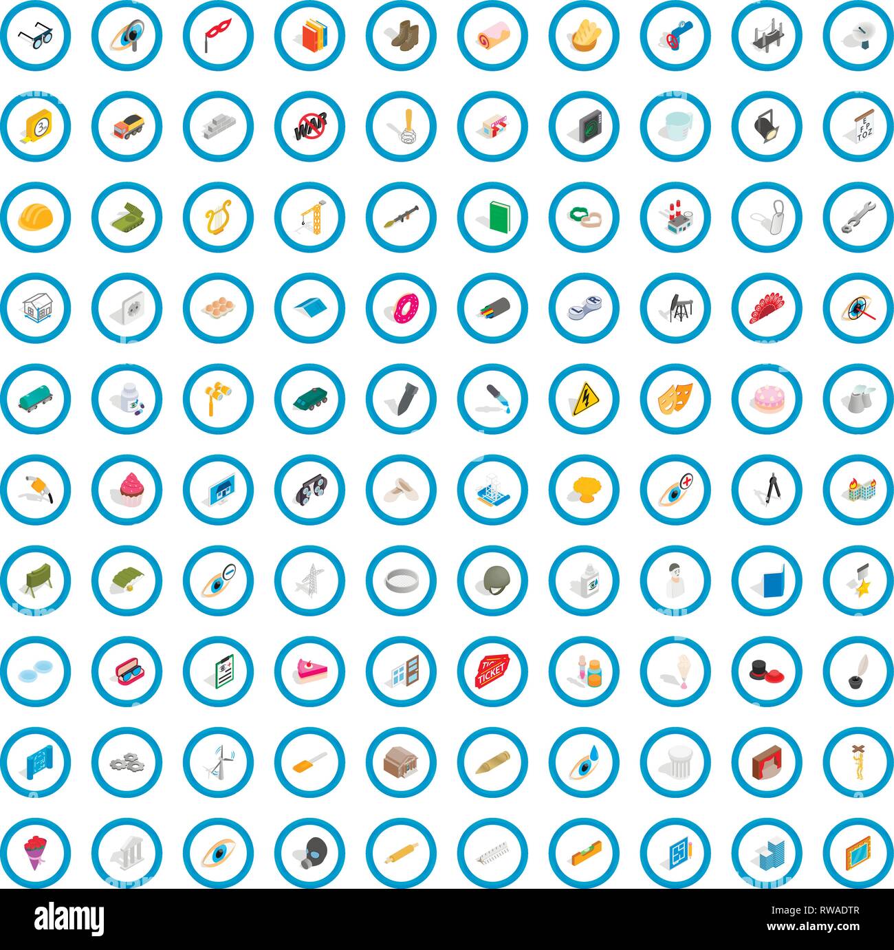 100 craft icons set, isometric 3d style Stock Vector Image & Art - Alamy