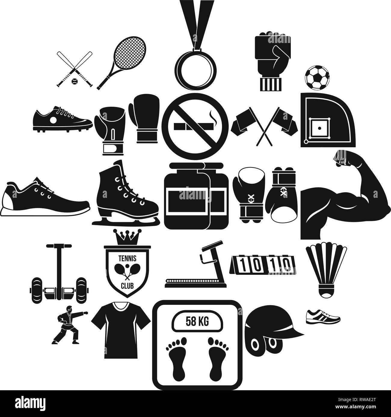 Sportsman icons set, simple style Stock Vector Image & Art - Alamy