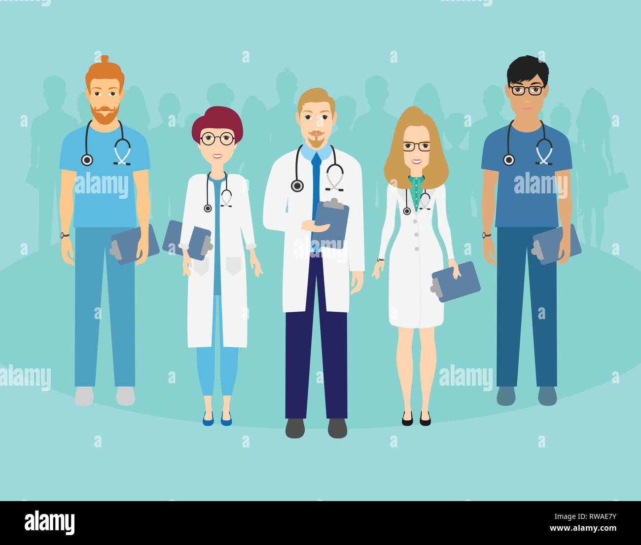 Set of doctors characters. Medical team concept in vector illustration ...