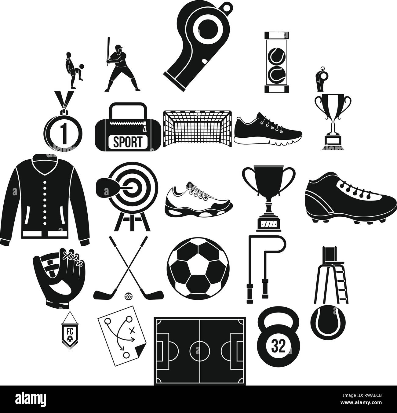 Athlete icons set, simple style Stock Vector Image & Art - Alamy