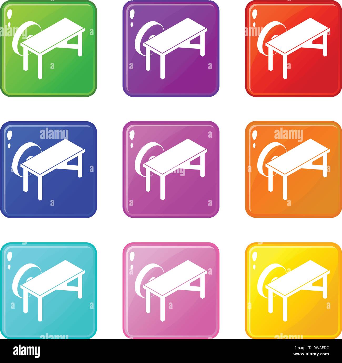 Grindstone icons set 9 color collection Stock Vector Image & Art - Alamy