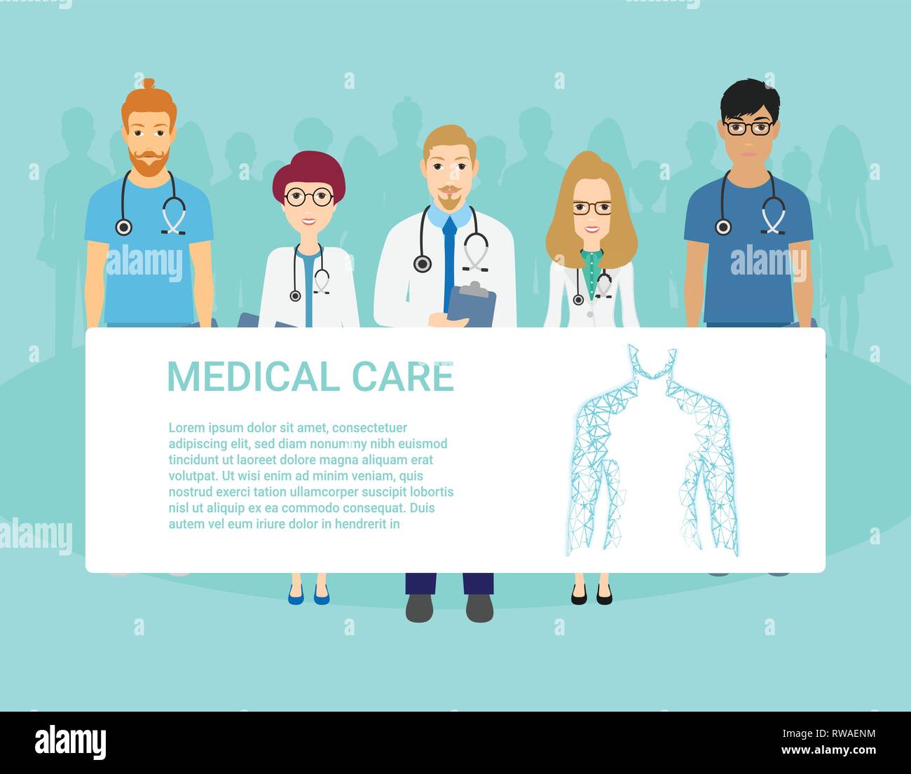 Medical template for advertising brochure with doctors Stock Vector ...