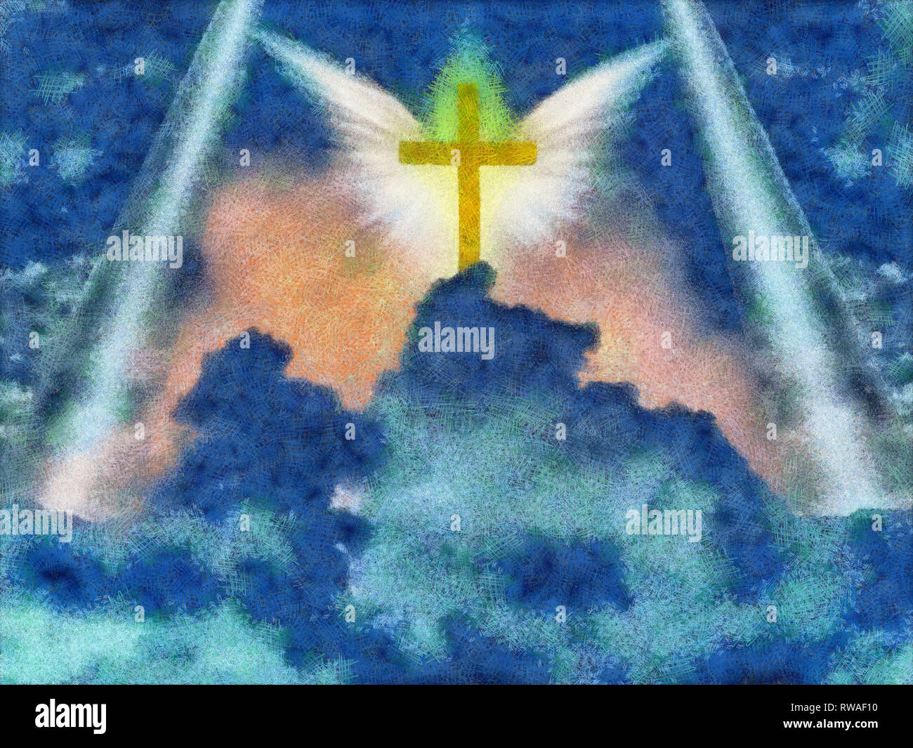 Resurrection Of Christ Angel Painting High Resolution Stock Photography ...