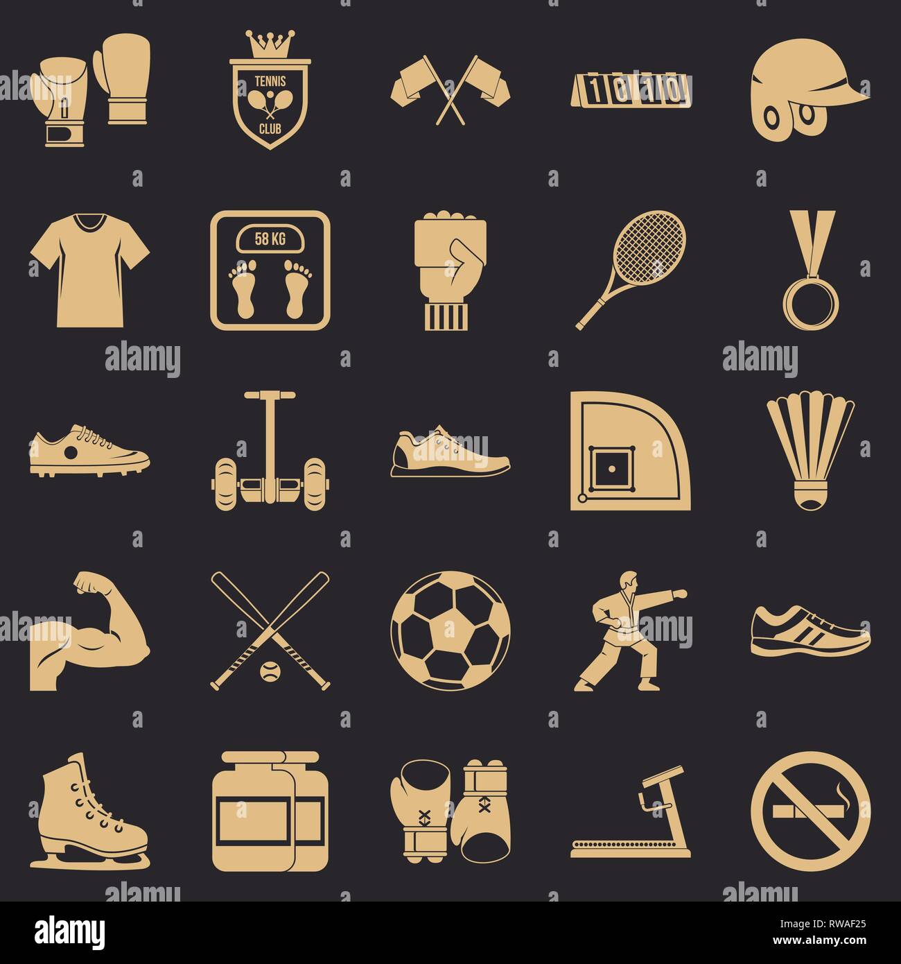 Sportsman icons set, simple style Stock Vector Image & Art - Alamy