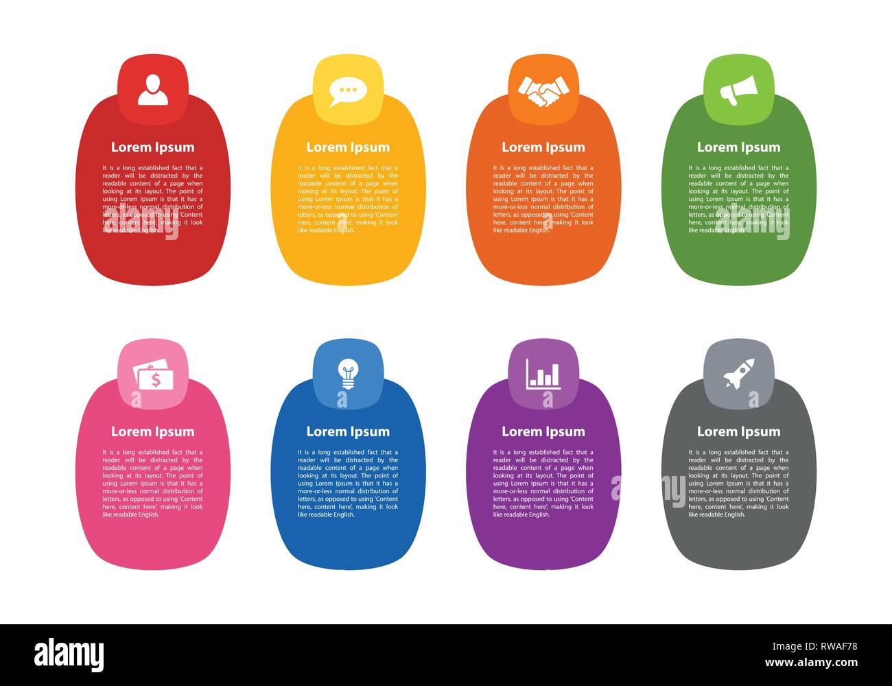 Infographic design business concept vector illustration with 8 steps or ...