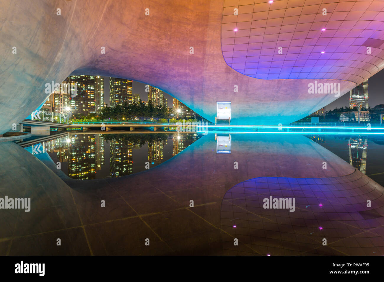 Incheon, South Korea - December 18, 2016: Tri-bowl Building at Central ...