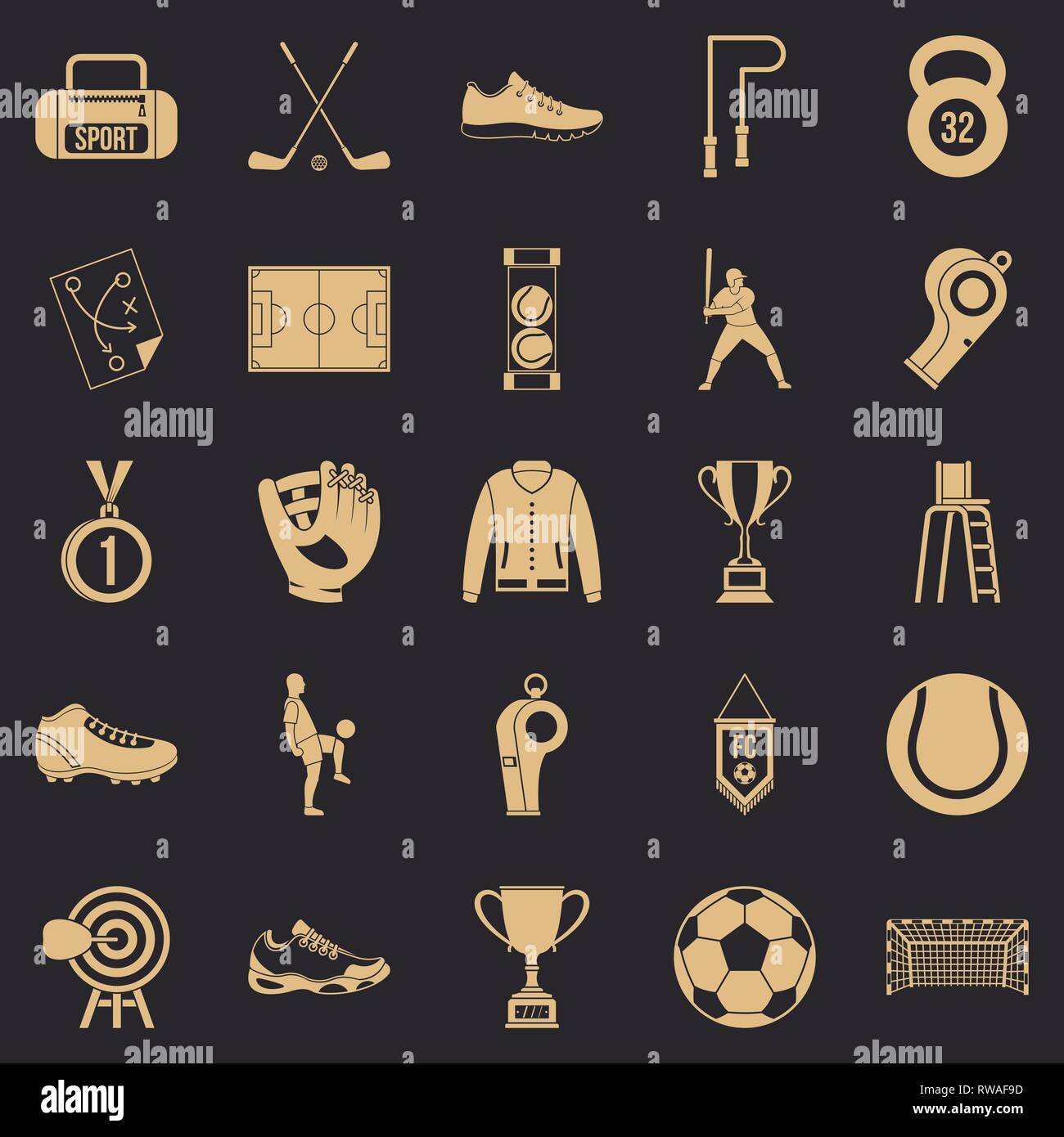 Athlete icons set, simple style Stock Vector Image & Art - Alamy