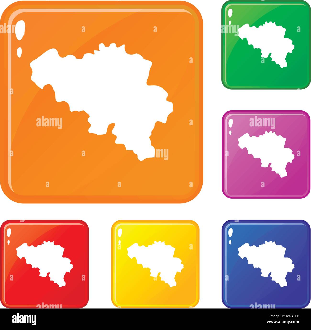 Germany map icons set vector color Stock Vector Image & Art - Alamy