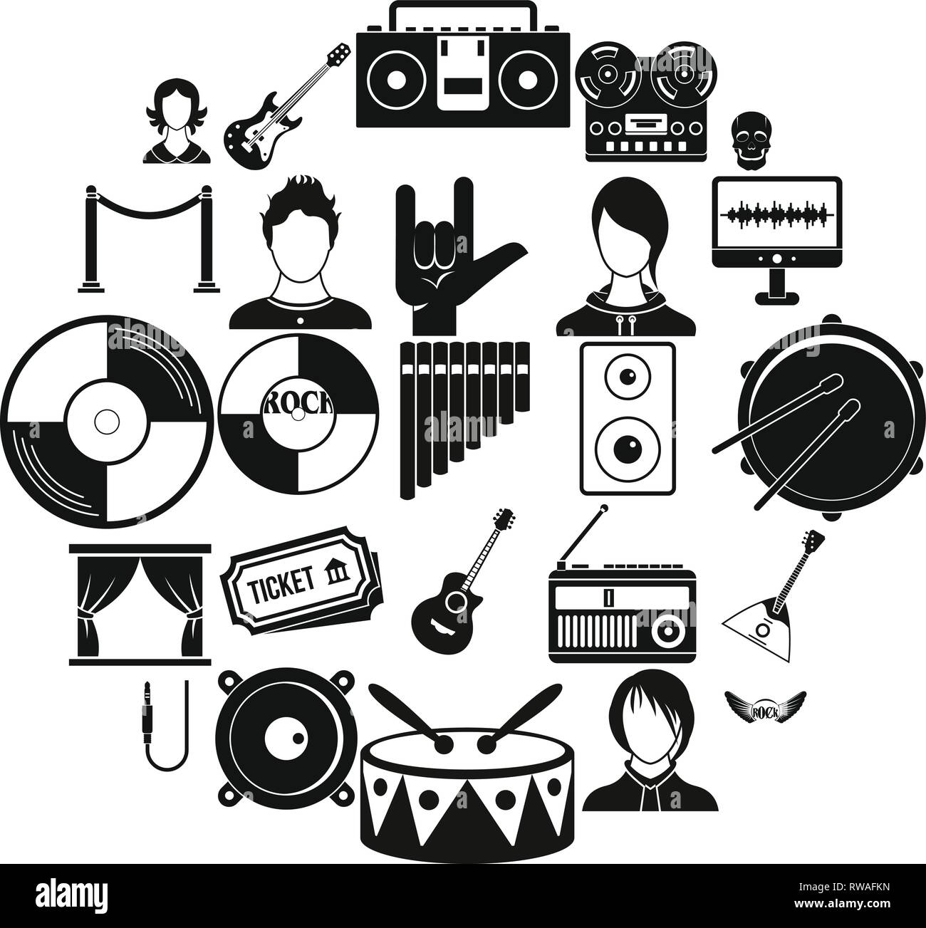 Audience icons set, simple style Stock Vector Image & Art - Alamy