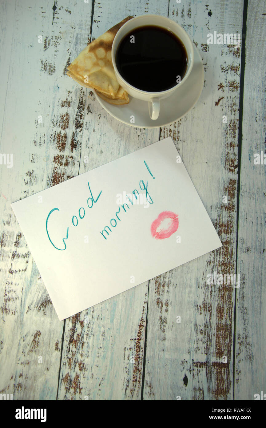 Lipstick trace good morning hi-res stock photography and images - Alamy