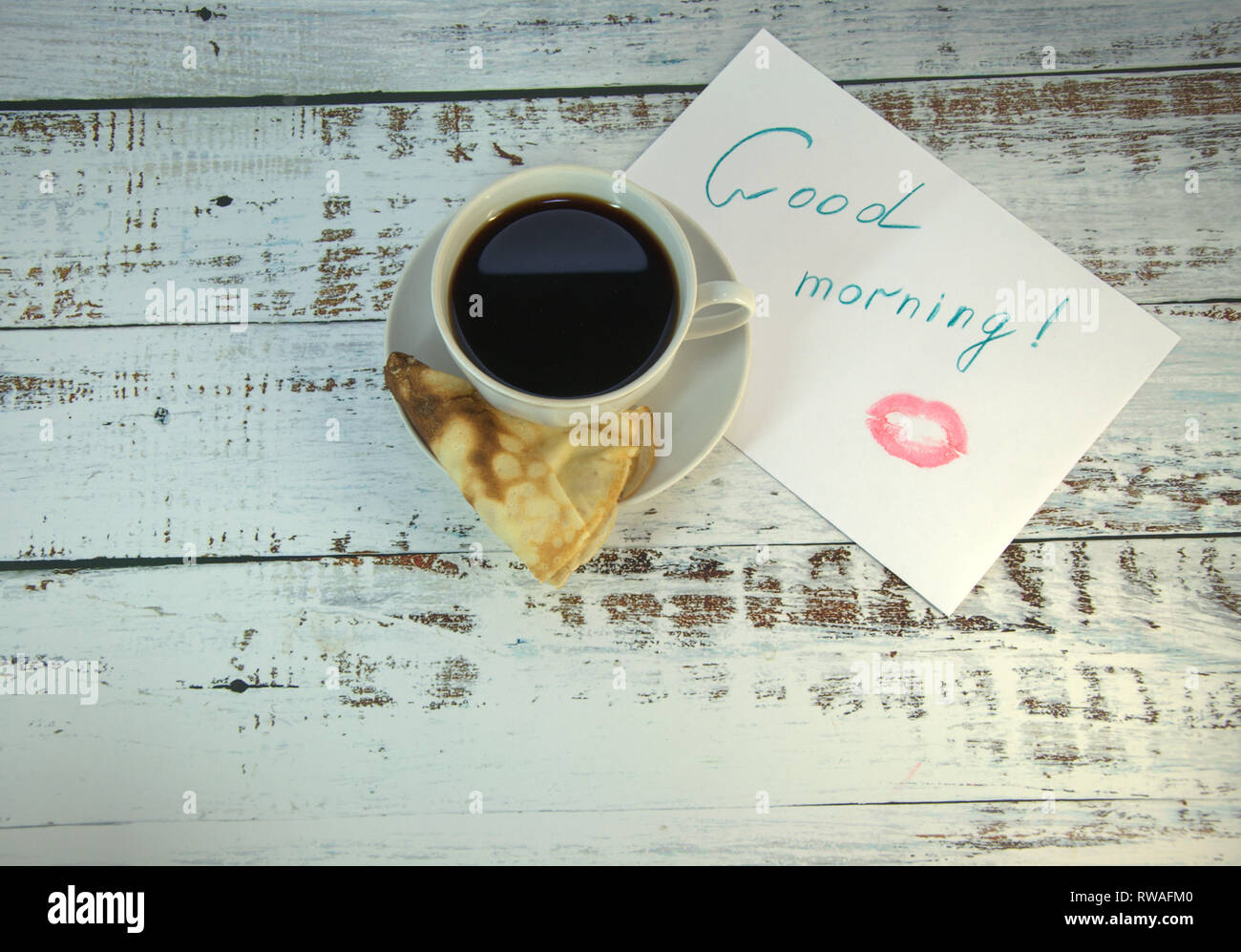 Lipstick trace good morning hi-res stock photography and images - Alamy