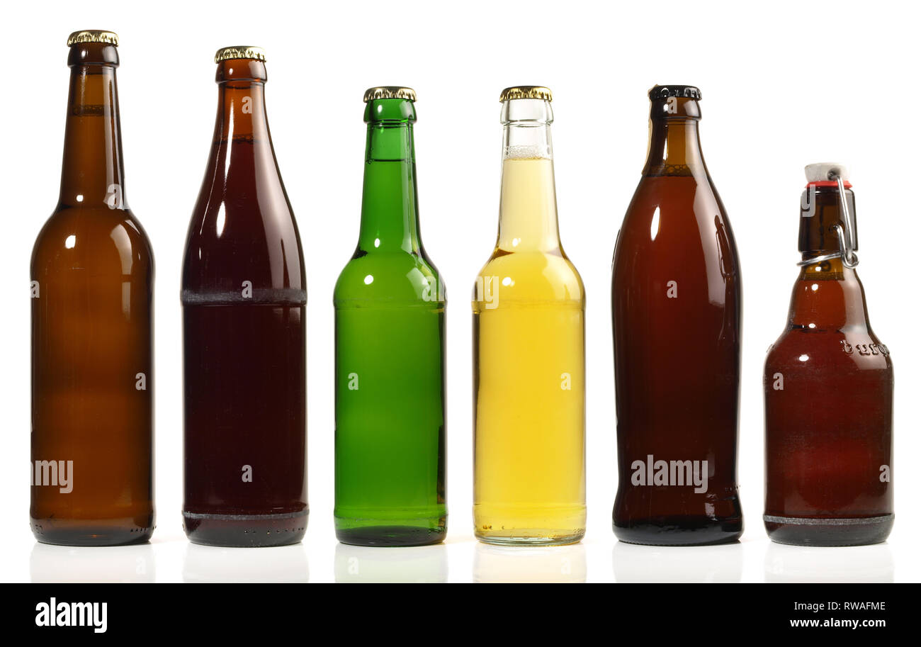 Beer bottles glasses on Cut Out Stock Images & Pictures - Alamy