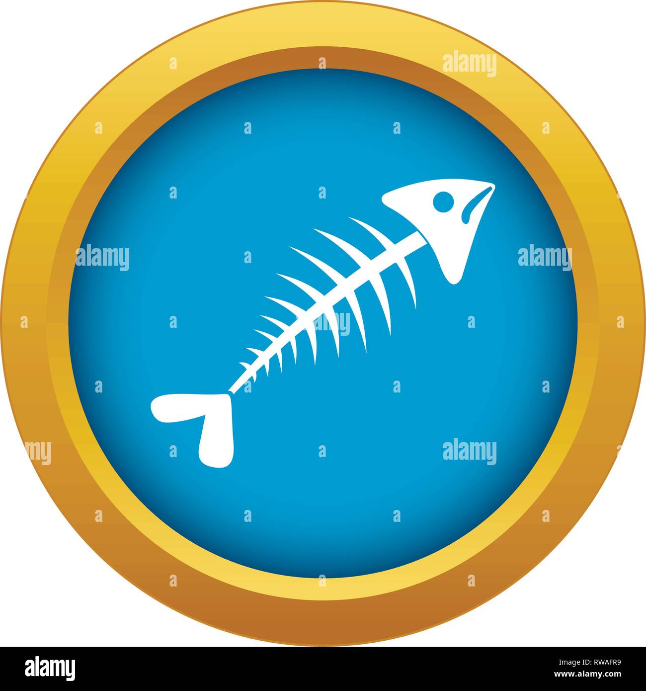 Fish bone icon blue vector isolated Stock Vector Image & Art - Alamy