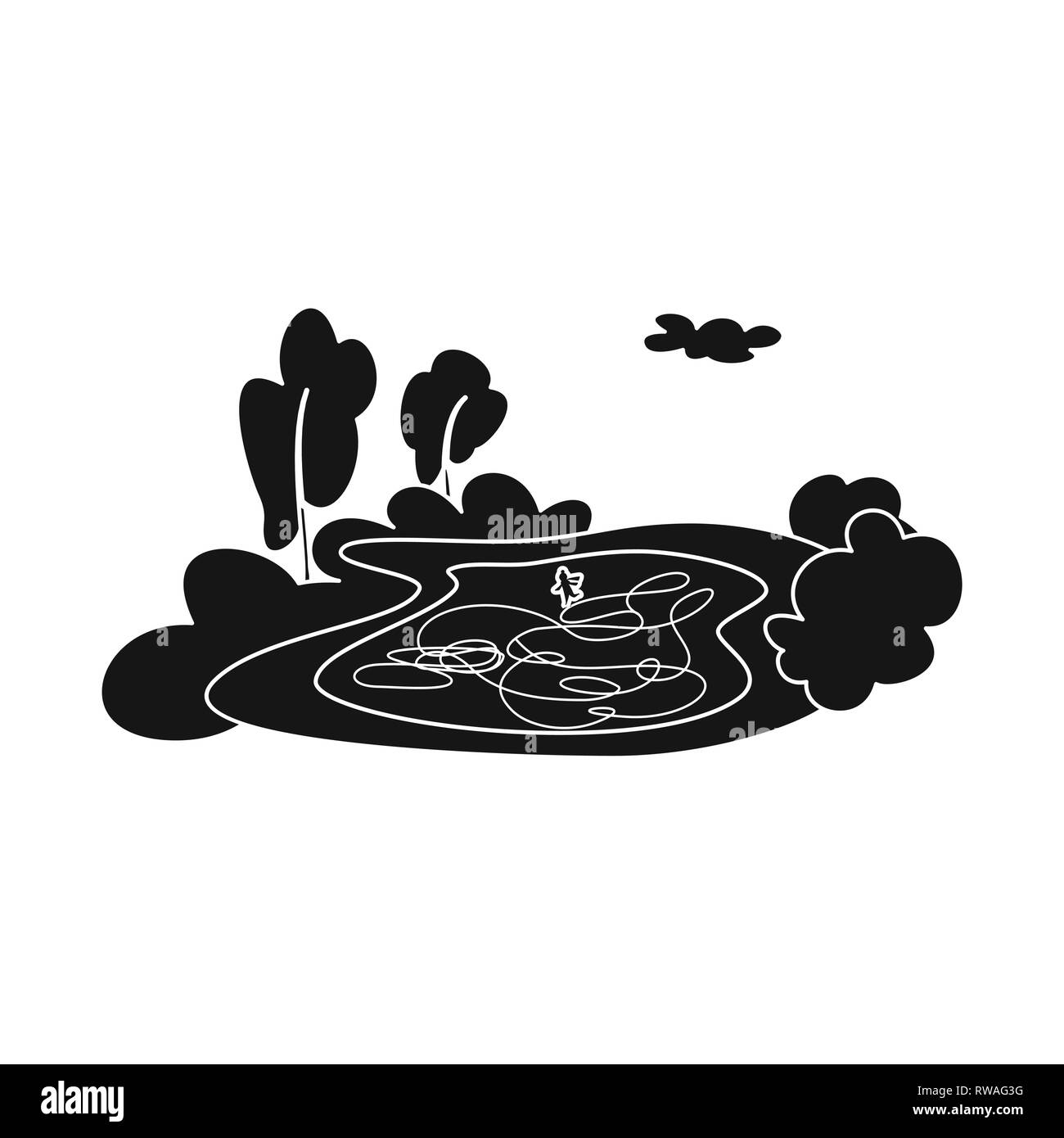 Winter forest frozen pond Cut Out Stock Images & Pictures - Alamy