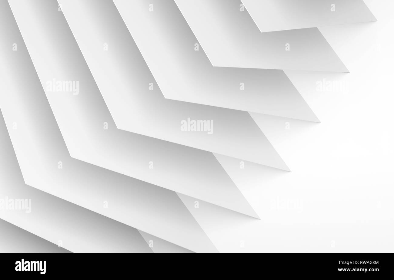 Abstract white graphical background, geometric installation of thin ...