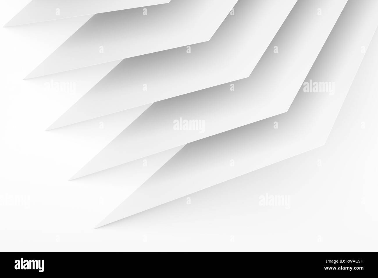 Abstract white digital graphic background, geometric installation of ...